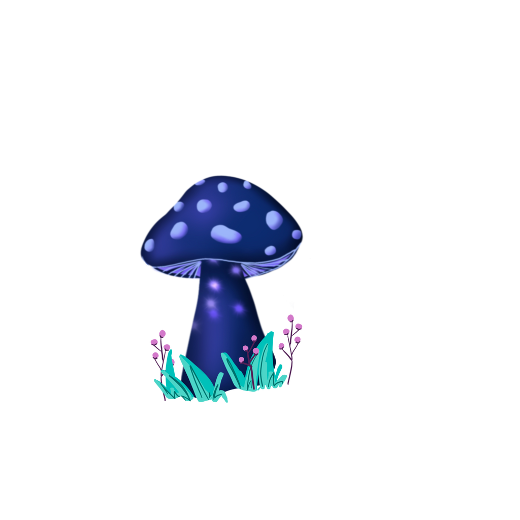 Blue Mushroom Sticker – Hillside Studio